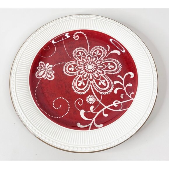Pier 1 | Kitchen | Pier Maribeth Dinner Platesingleretired Pattern Red ...
